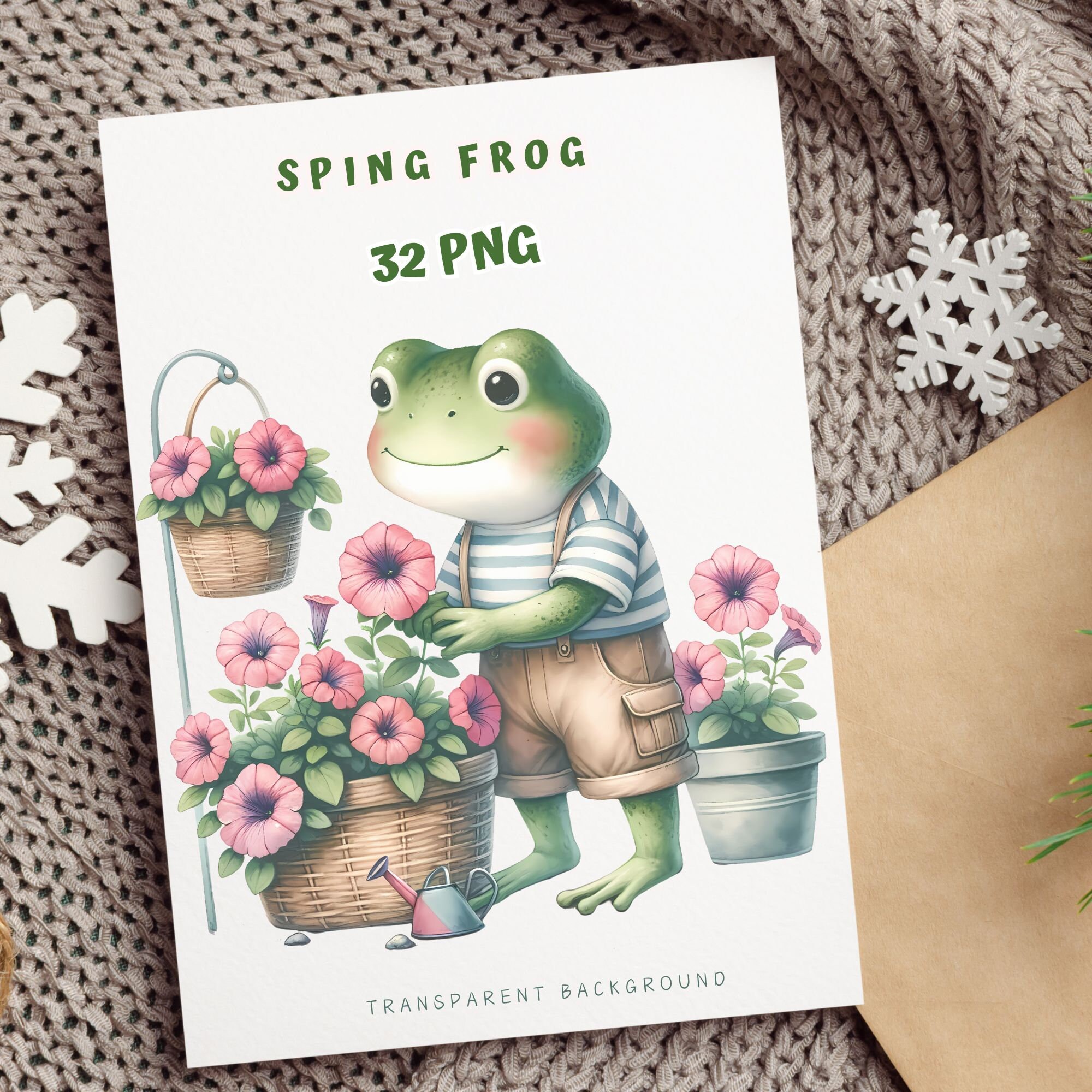 Spring Frog, Whimsical Frogs PNG, Love Frog, Watercolor Frog, Frog ...