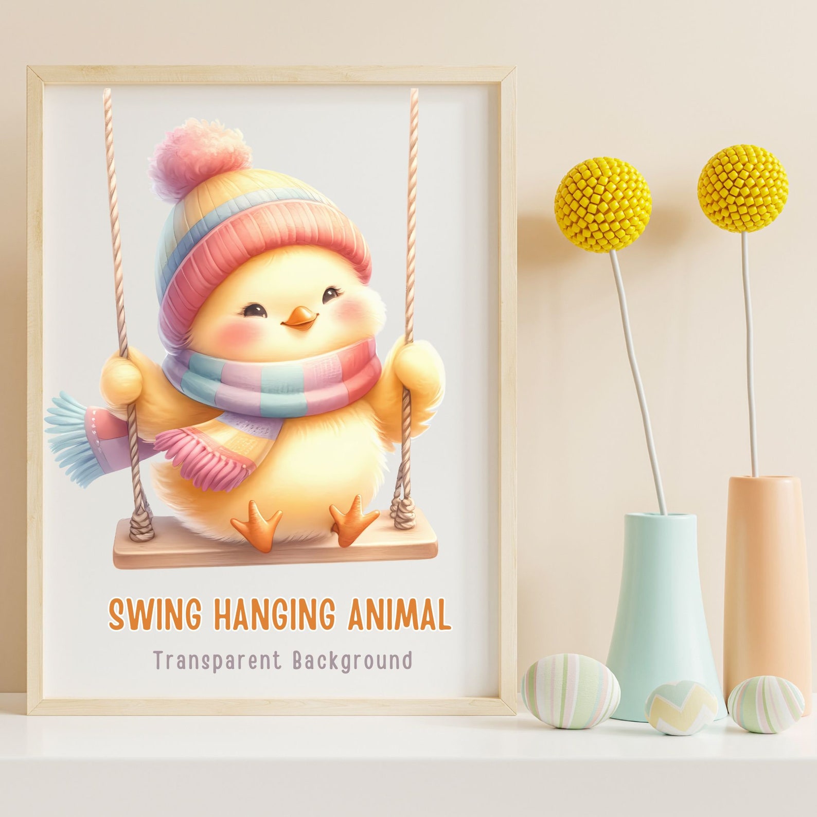 Animals on Swings Clipart: Nursery Decor PNG (digital Download) - Etsy