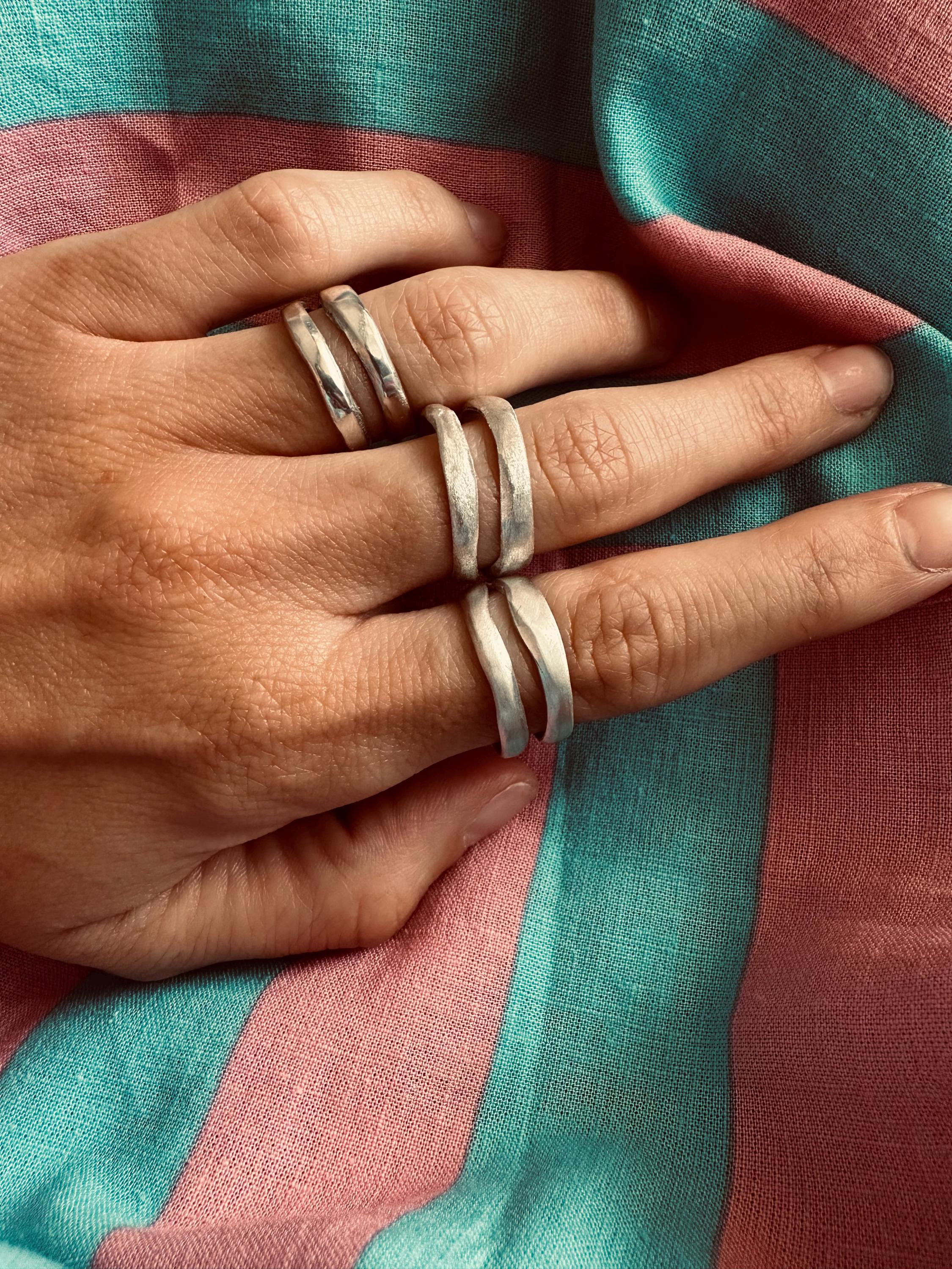 Double Ring, Handmade, Sterling Silver, Everyday Jewellery, Minimalist ...