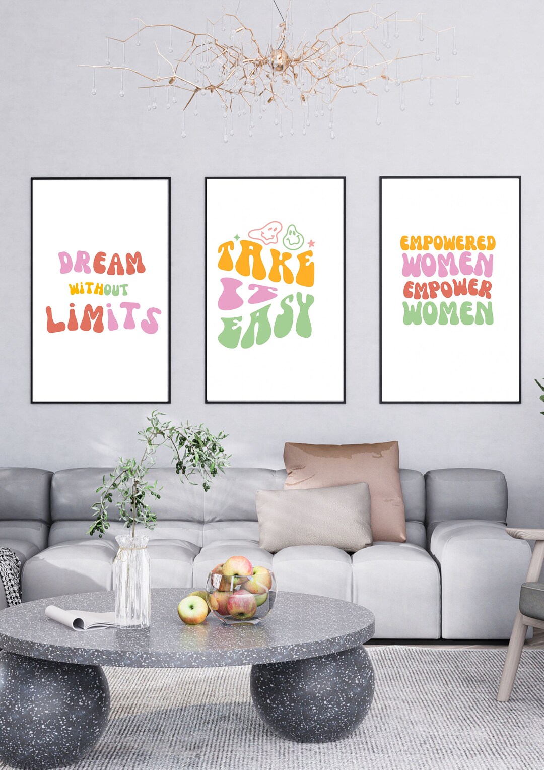 Positive Art, Colourful Posters, Set of 3, Empowering Poster, Trendy ...
