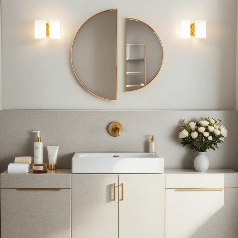 Aurelian Arc Mirror With Golden Frame Luxurious Brushed Gilded Aluminum ...