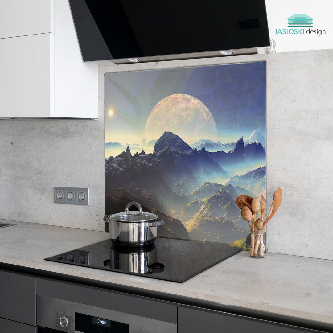 Glass Splashback, Modern Kitchen Decor, Colorful Backsplashback, Eazy ...