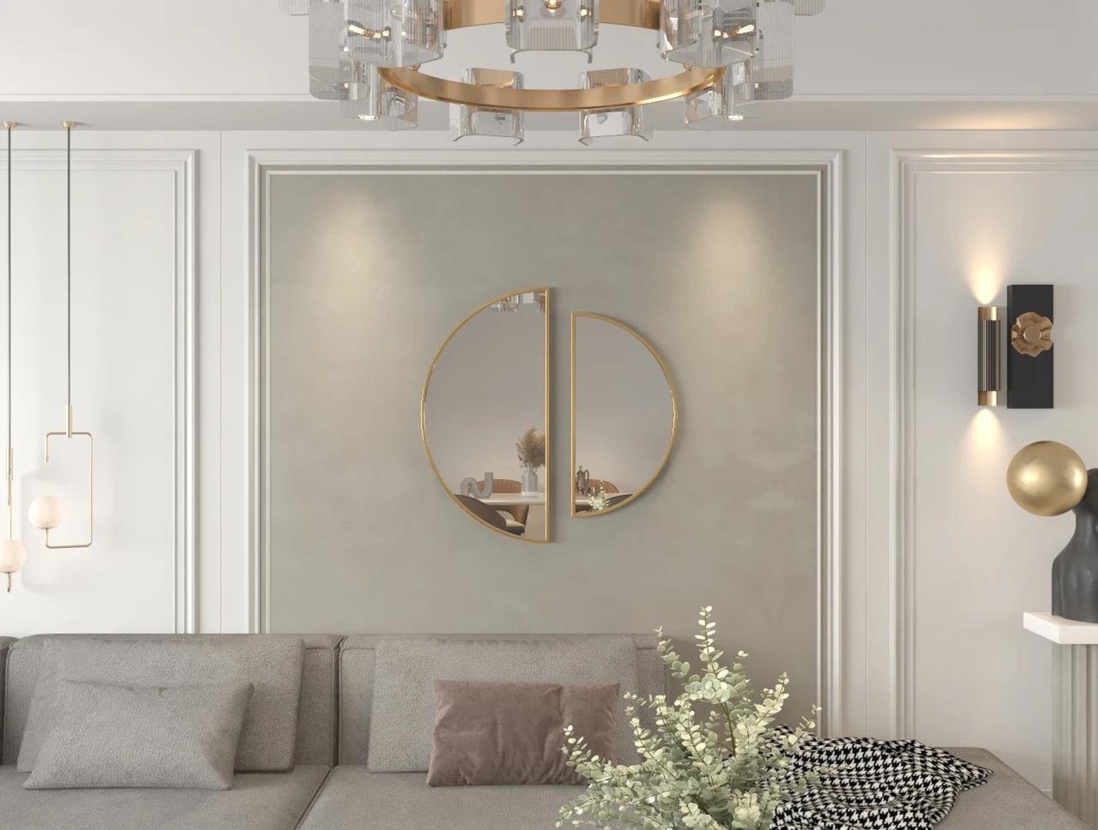 Aurelian Arc Mirror With Golden Frame Luxurious Brushed Gilded Aluminum ...