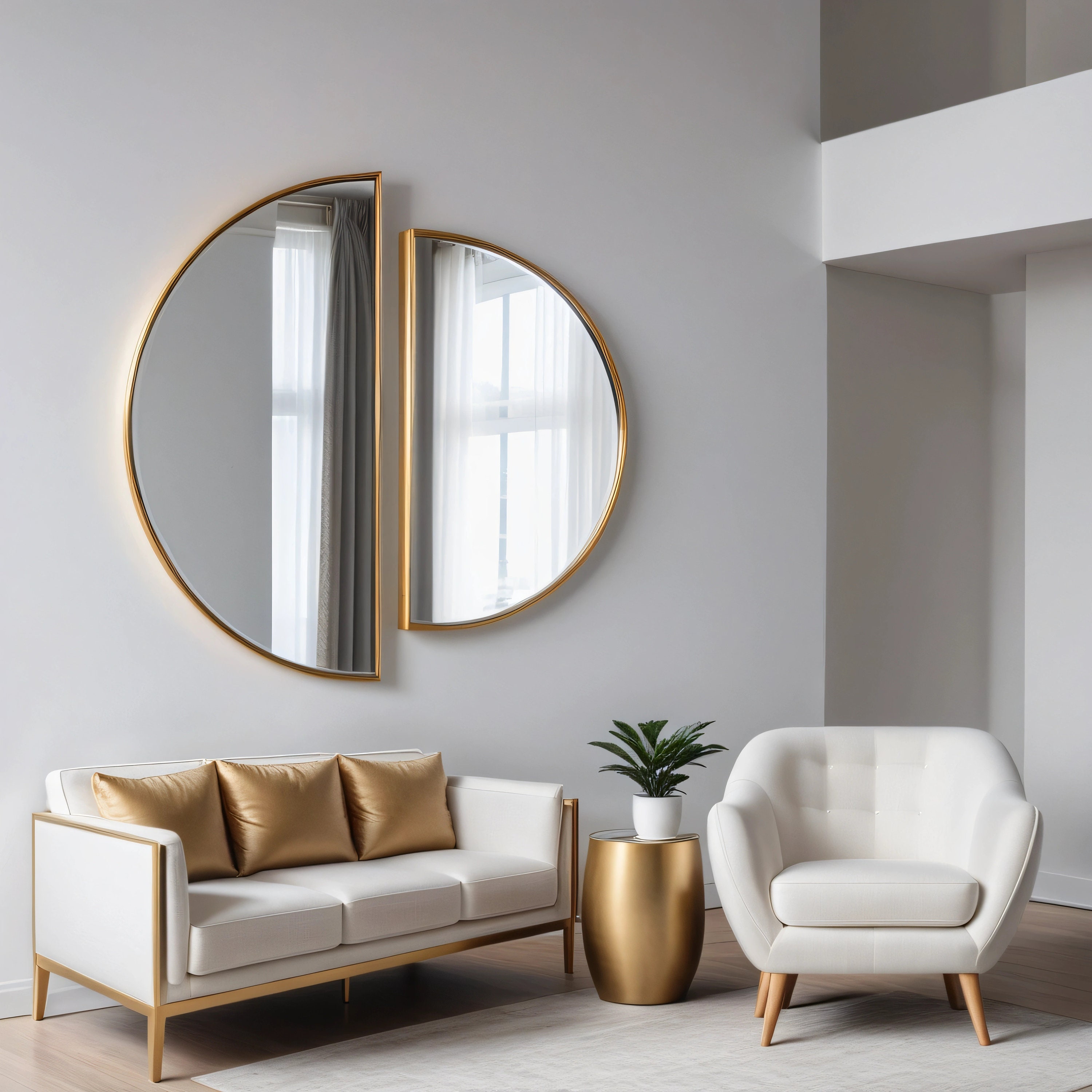 Aurelian Arc Mirror With Golden Frame Luxurious Brushed Gilded Aluminum ...