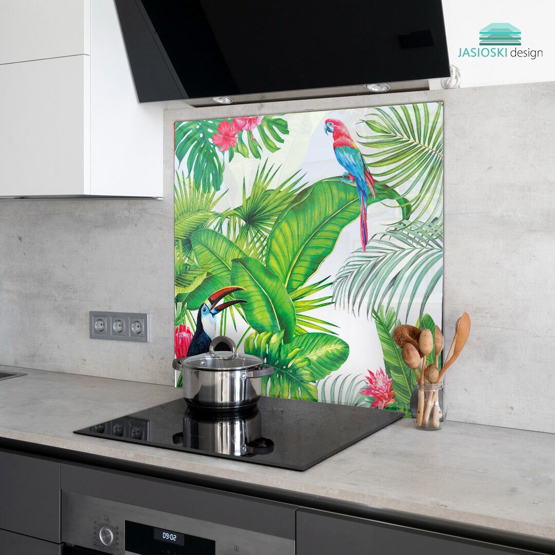 Glass Splashback, Modern Kitchen Decor, Colorful Backsplashback, Eazy ...