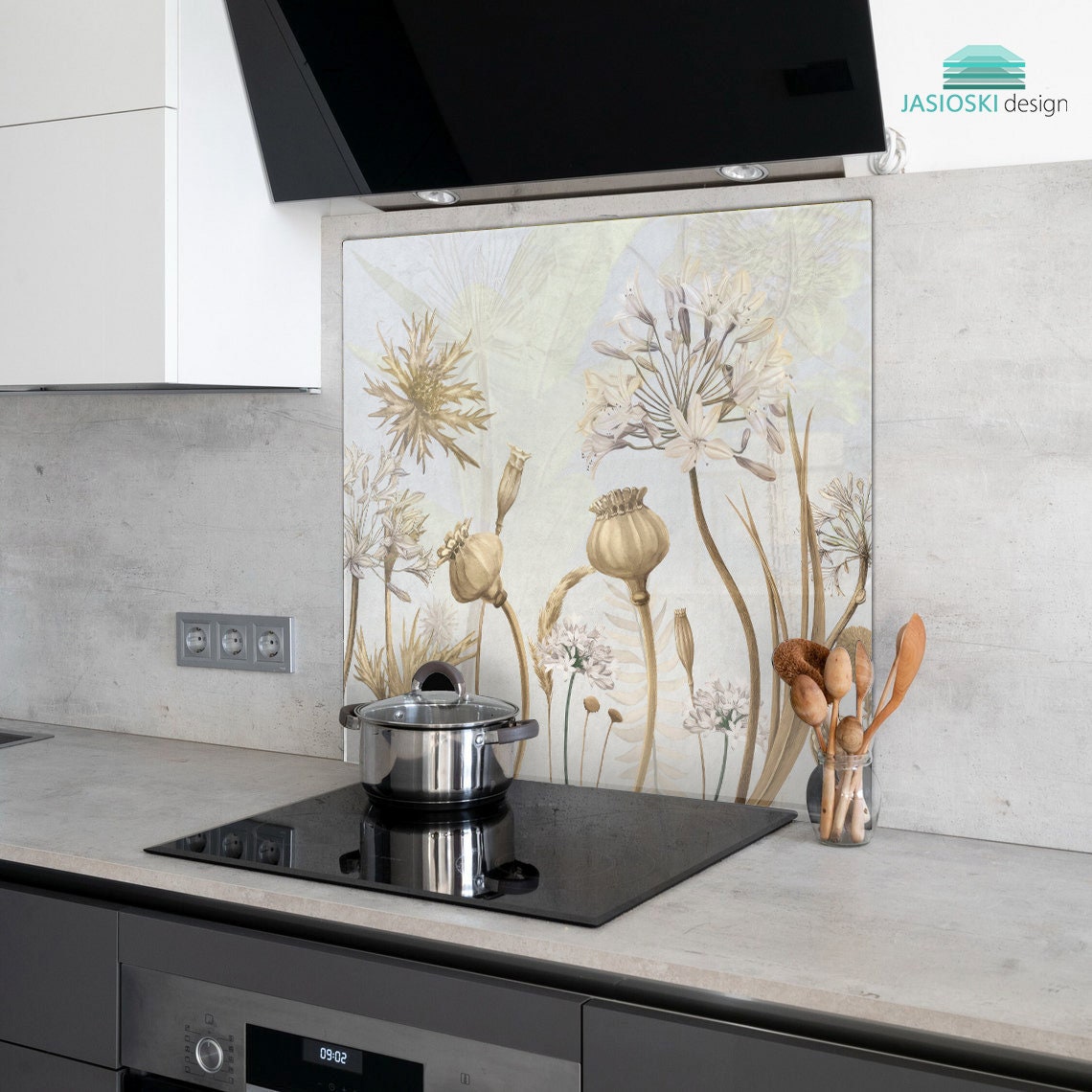 Colorful Backsplashback, Modern Kitchen Decor, Glass Splashback ...