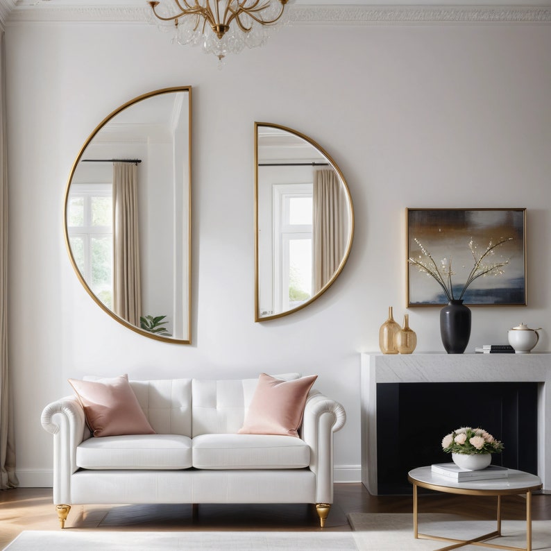 Aurelian Arc Mirror With Golden Frame Luxurious Brushed Gilded Aluminum ...