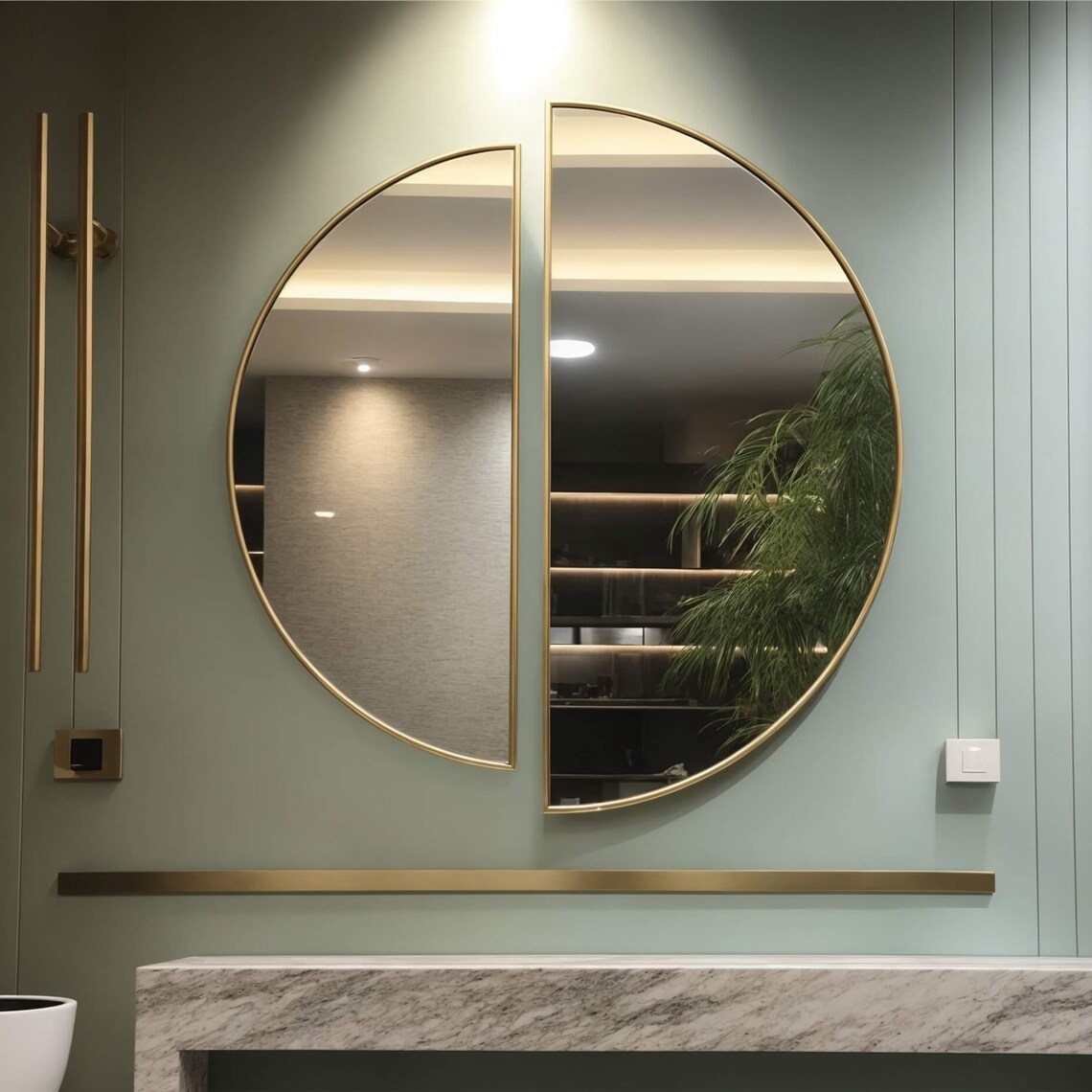 Aurelian Arc Mirror With Golden Frame Luxurious Brushed Gilded Aluminum ...