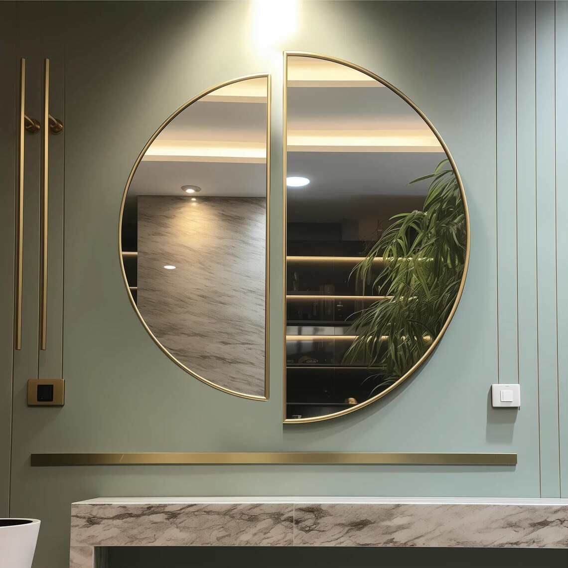 Aurelian Arc Mirror With Golden Frame Luxurious Brushed Gilded Aluminum ...