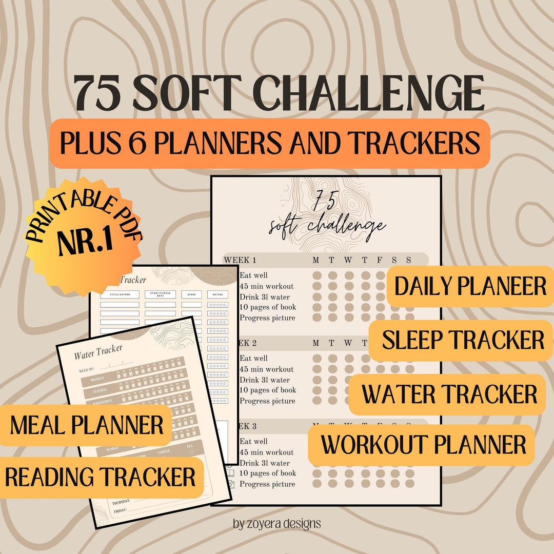 75 Soft Challenge, Daily Printable Fitness Planner, 75-day Challenge ...