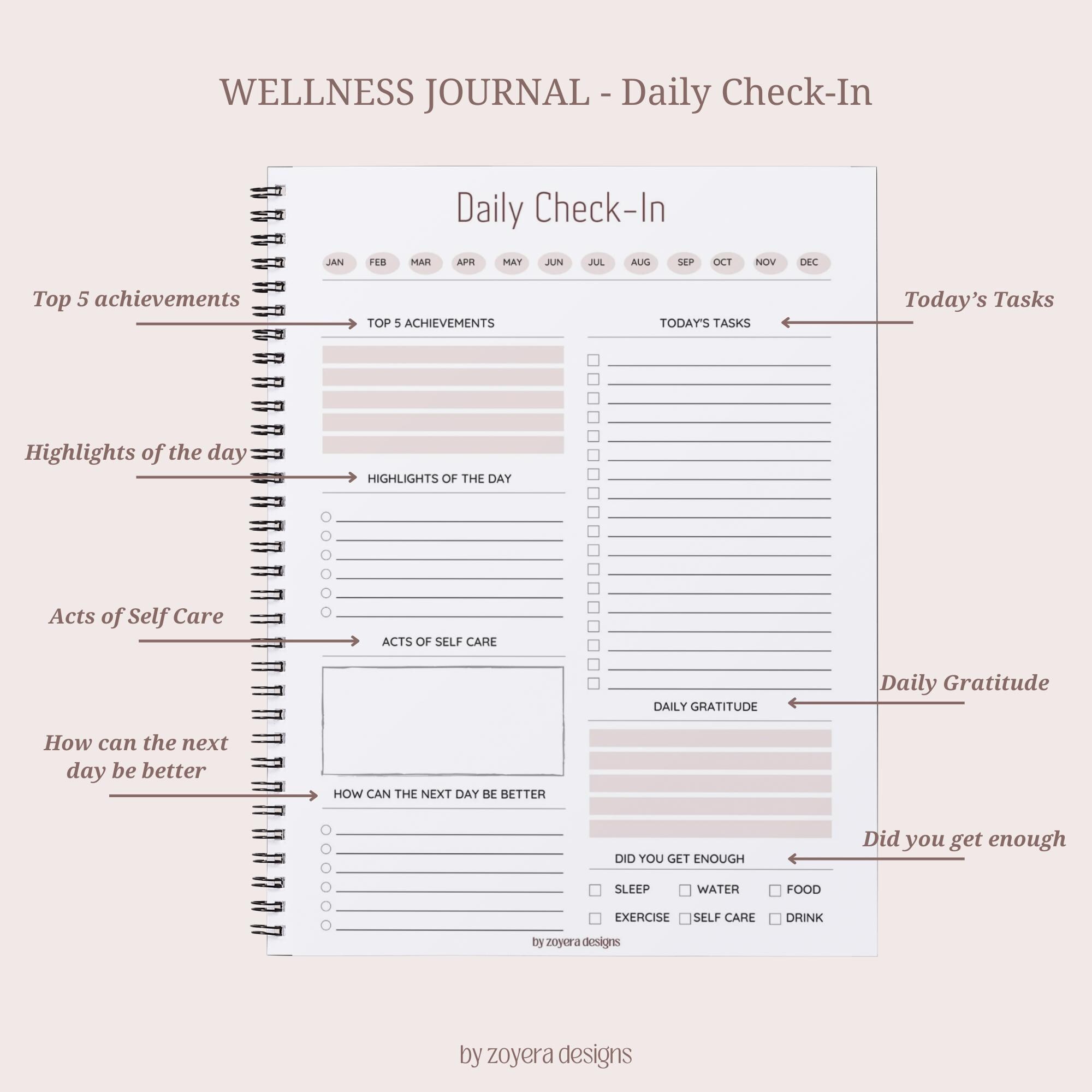 Printable Wellness Journal - Self-care & Mental Health Planner ...