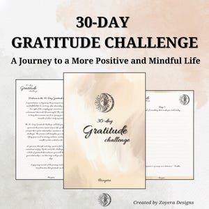 30-day Gratitude Challenge Printable | Self-care Journal Prompts, Daily ...