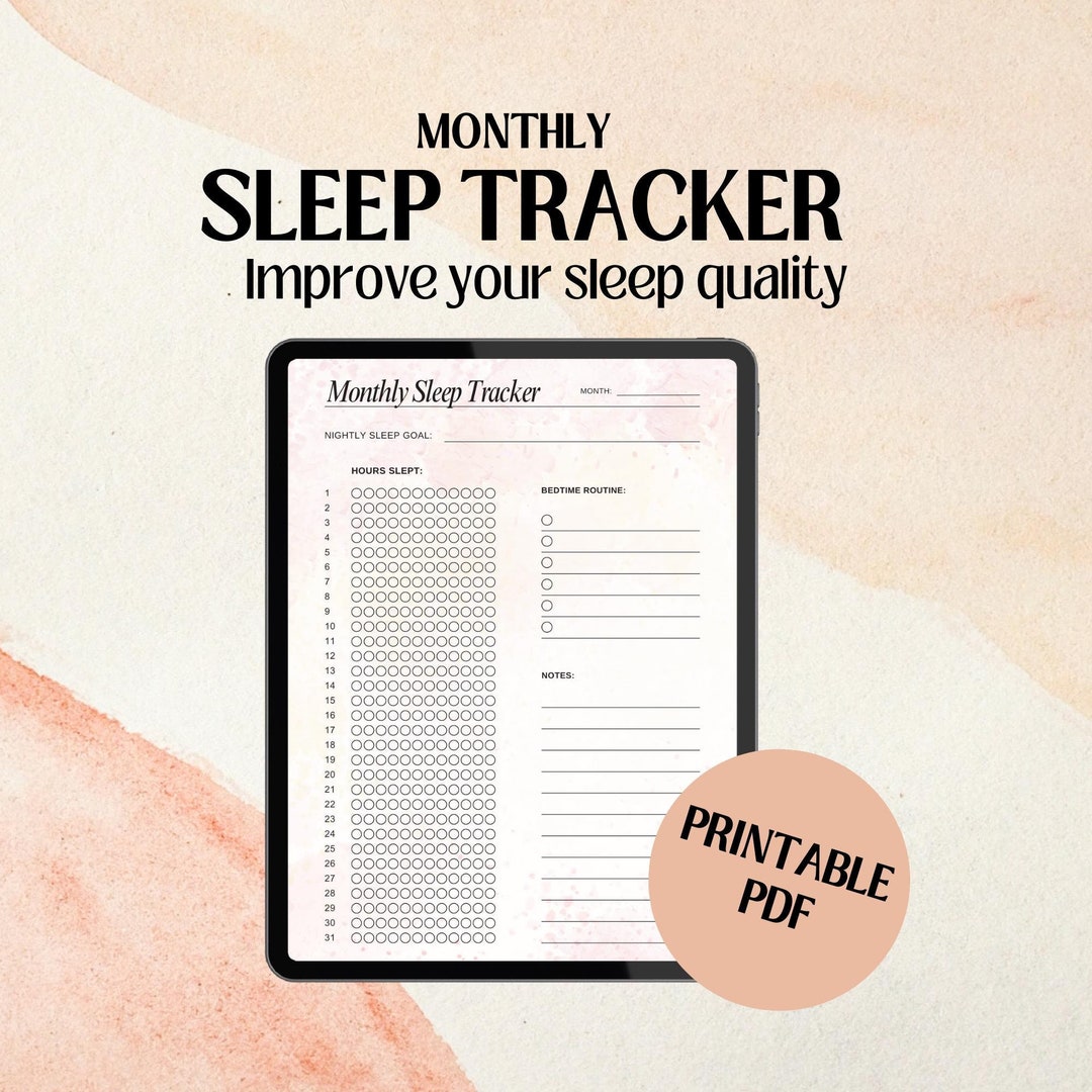 Printable Monthly Sleep Tracker - Digital Sleep Log for Better Rest ...