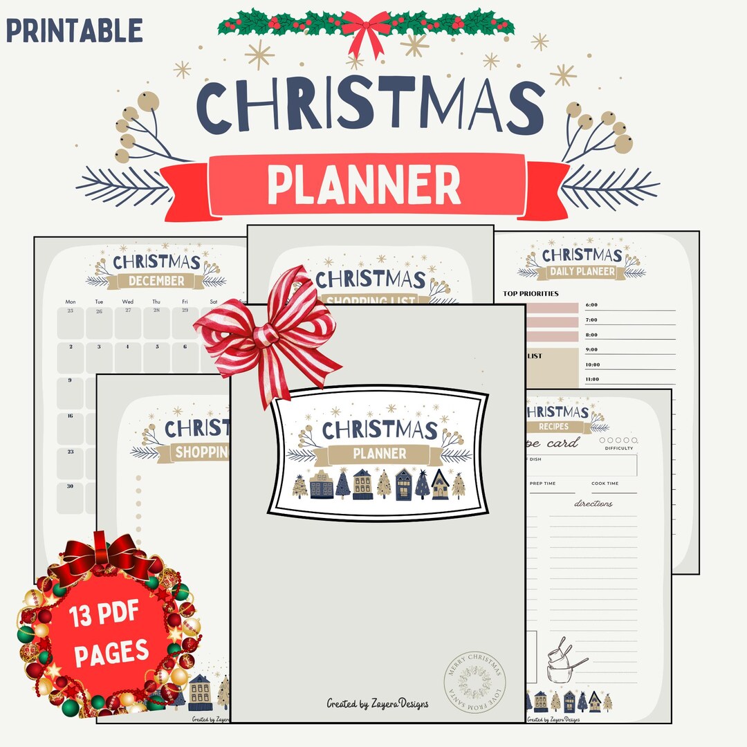 Christmas Planner, Printable Christmas Planner, Holiday Planner ...