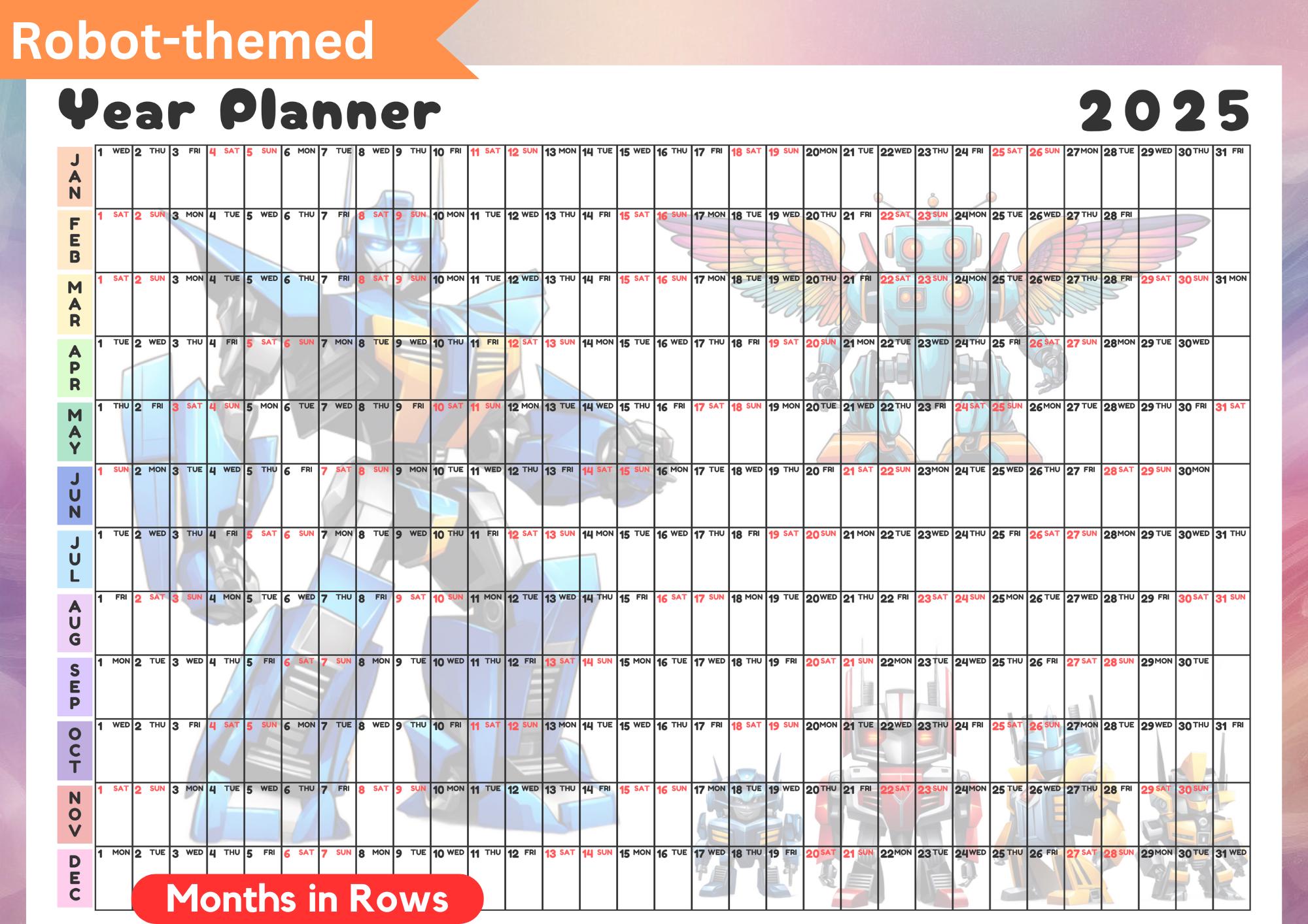 2025 Wall Calendar for Children 2025 Giant Wall Planner Physical Full ...