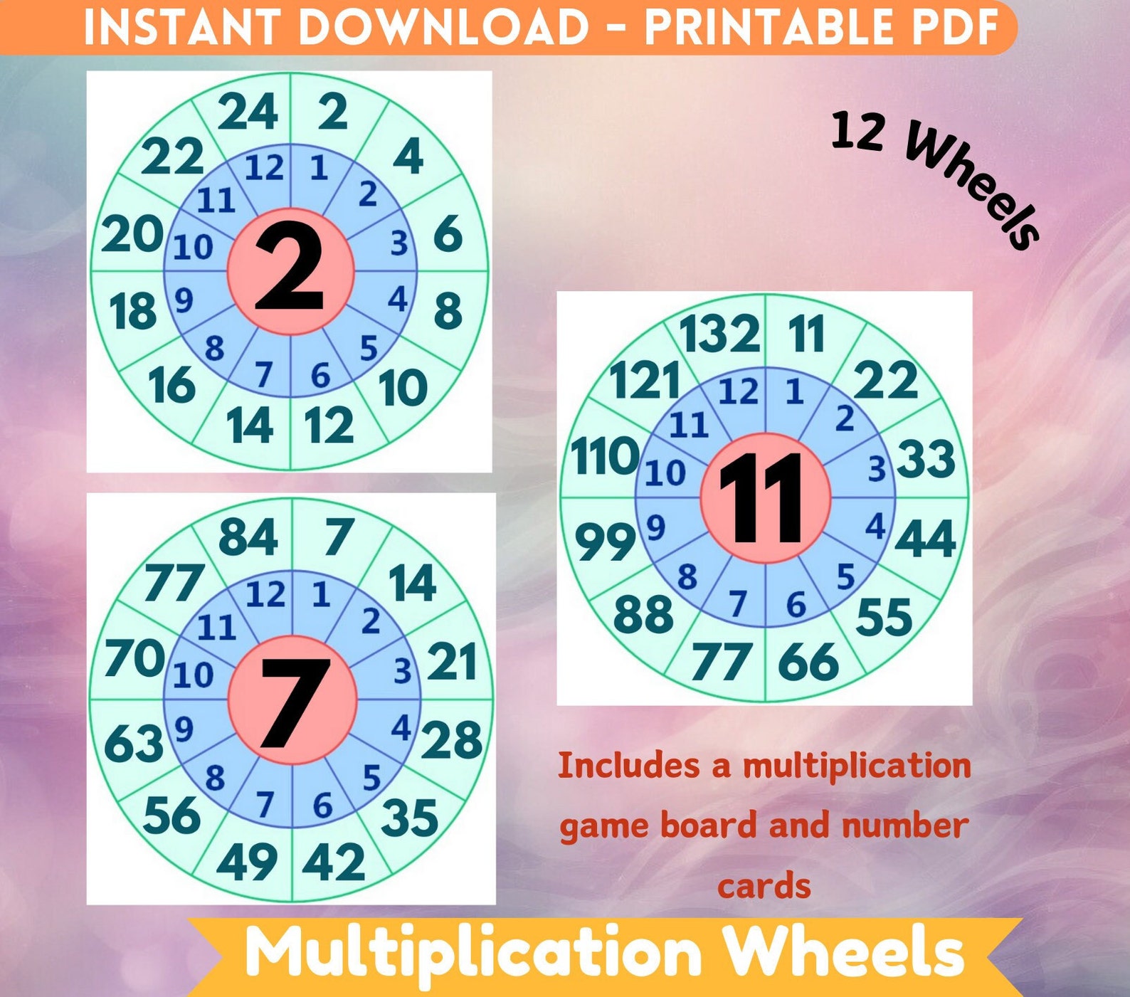 Multiplication Wheels Printable Times Tables Multiplication Card ...