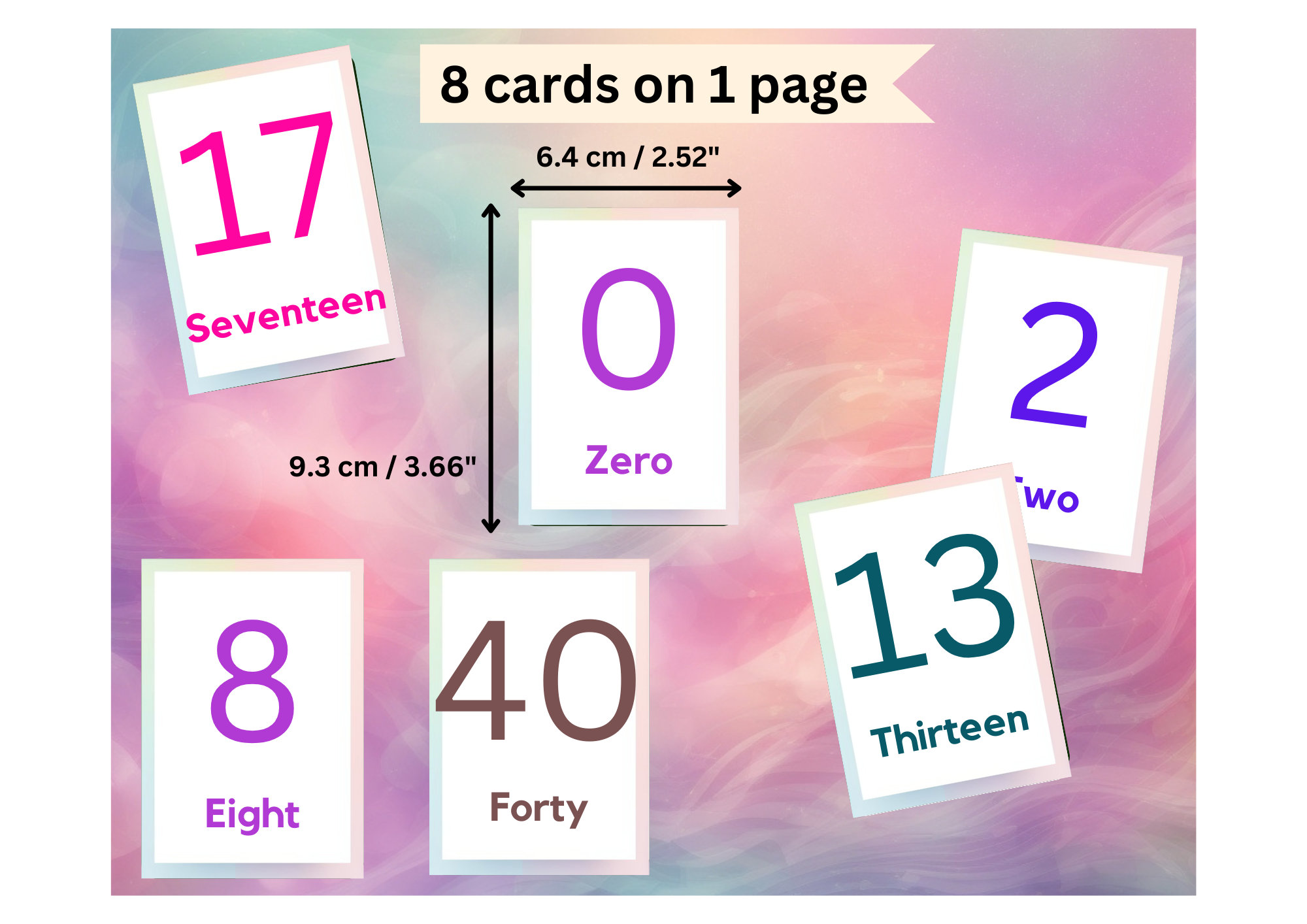 Number Flash Card Printable Number Flashcard Montessori - Etsy