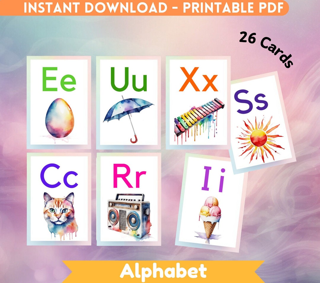 Learning Alphabet Flash Card Printable Homeschool Flashcard Capital ...