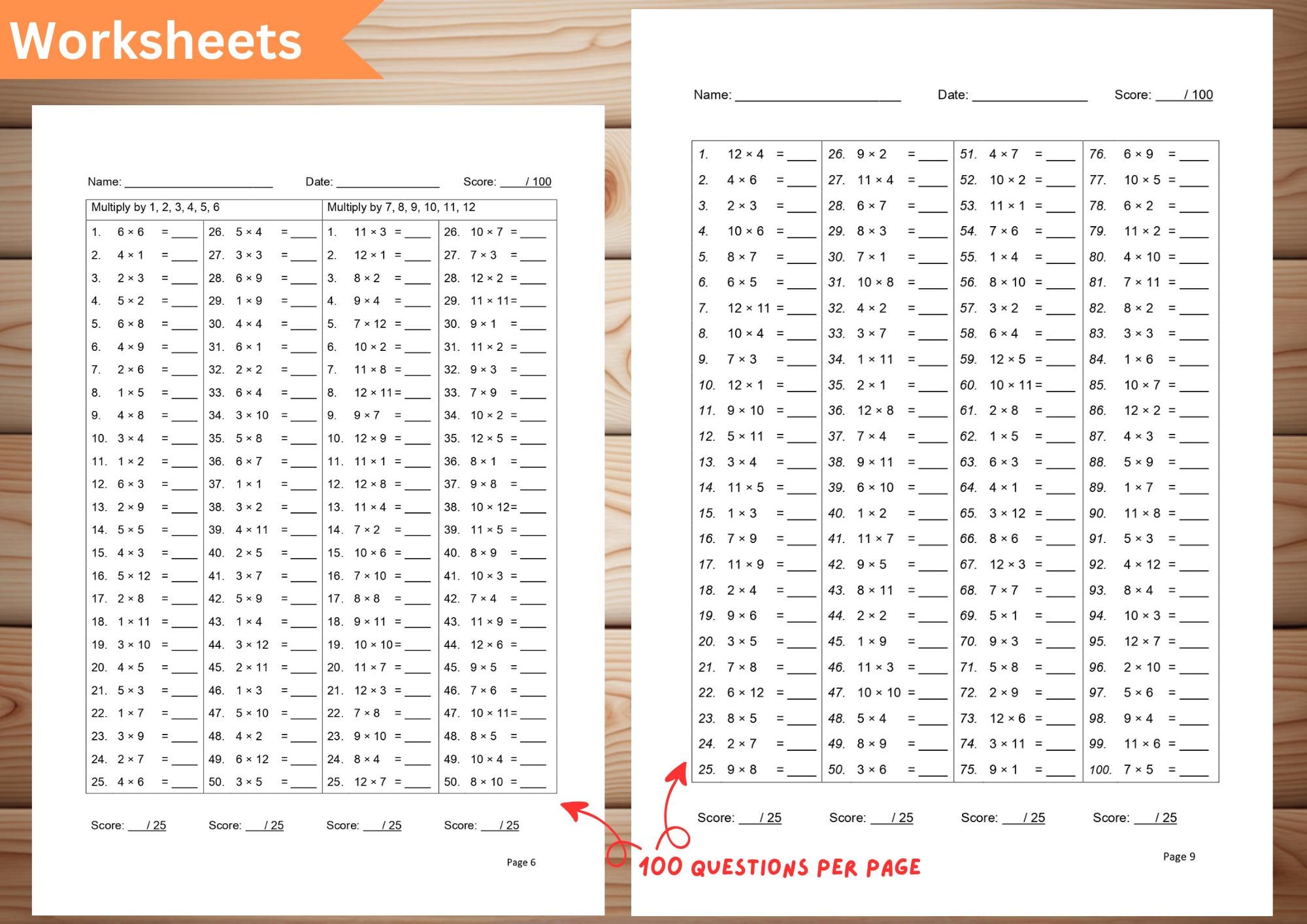 Printable Multiplication Revision Worksheet Tutorial Homeschooling ...