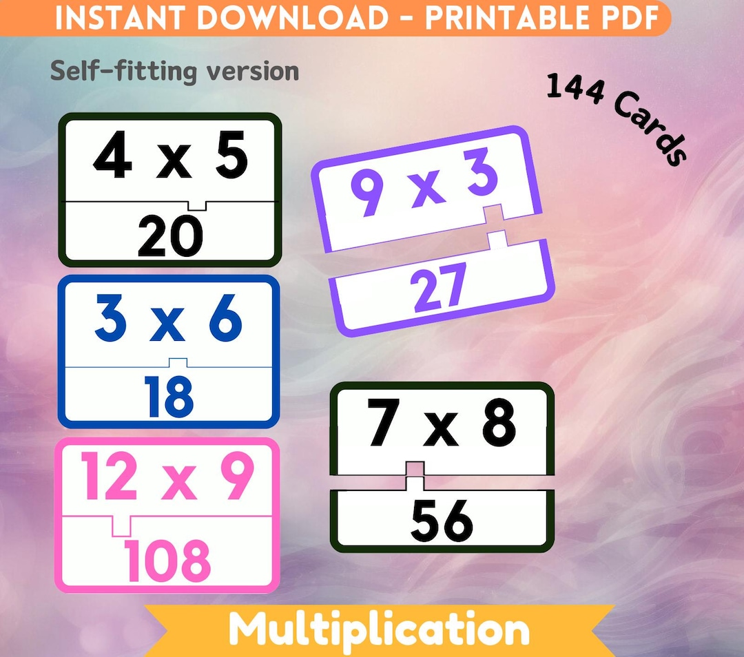 Printable Multiplication Flashcard for School Children Mathematics ...