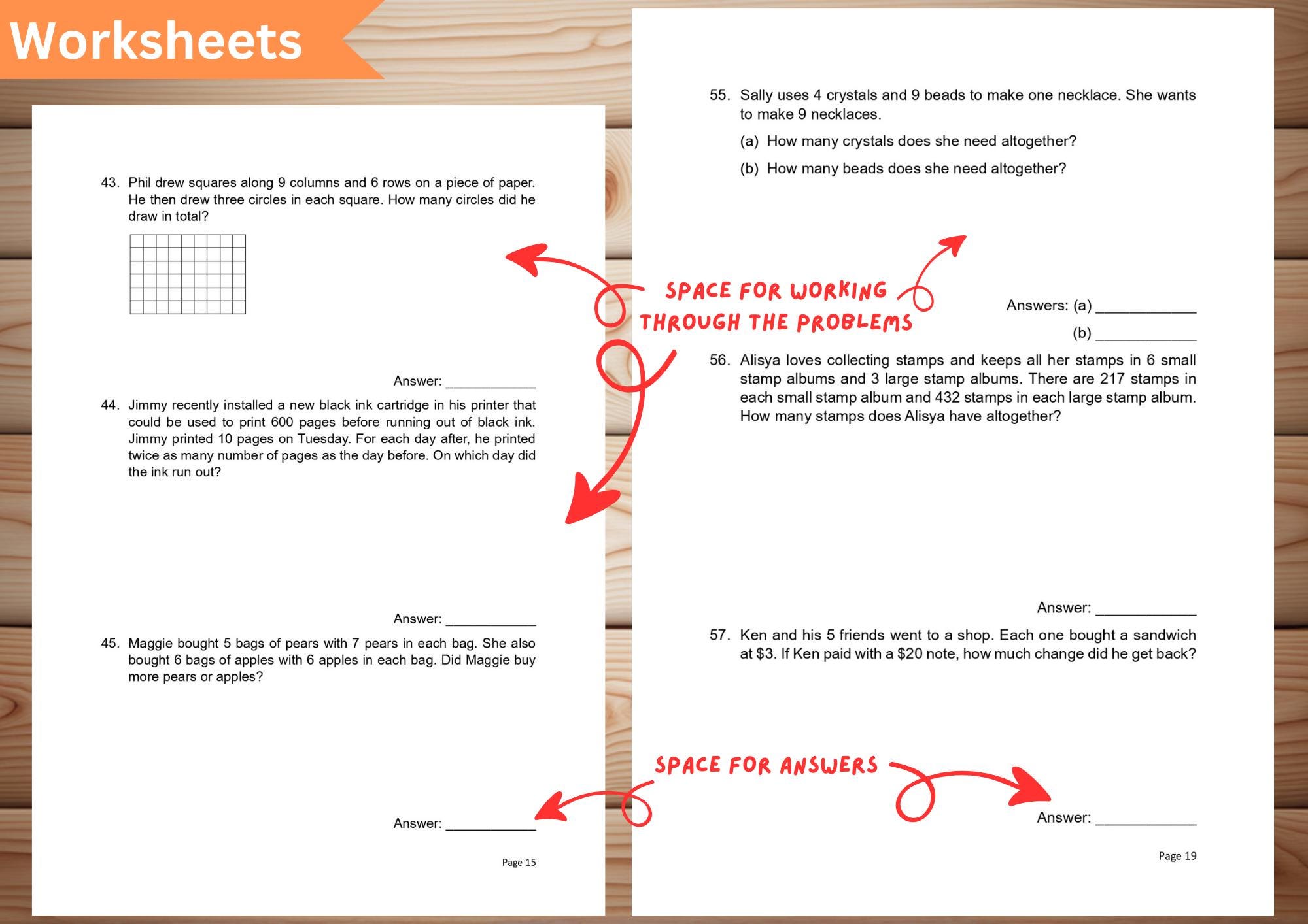 Printable Multiplication Word Problem Solving Practice Worksheets Homeschool Mathematics ...