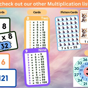 Preschool Multiplication Table Printable Times Table Poster Nursery Multiplication Chart ...