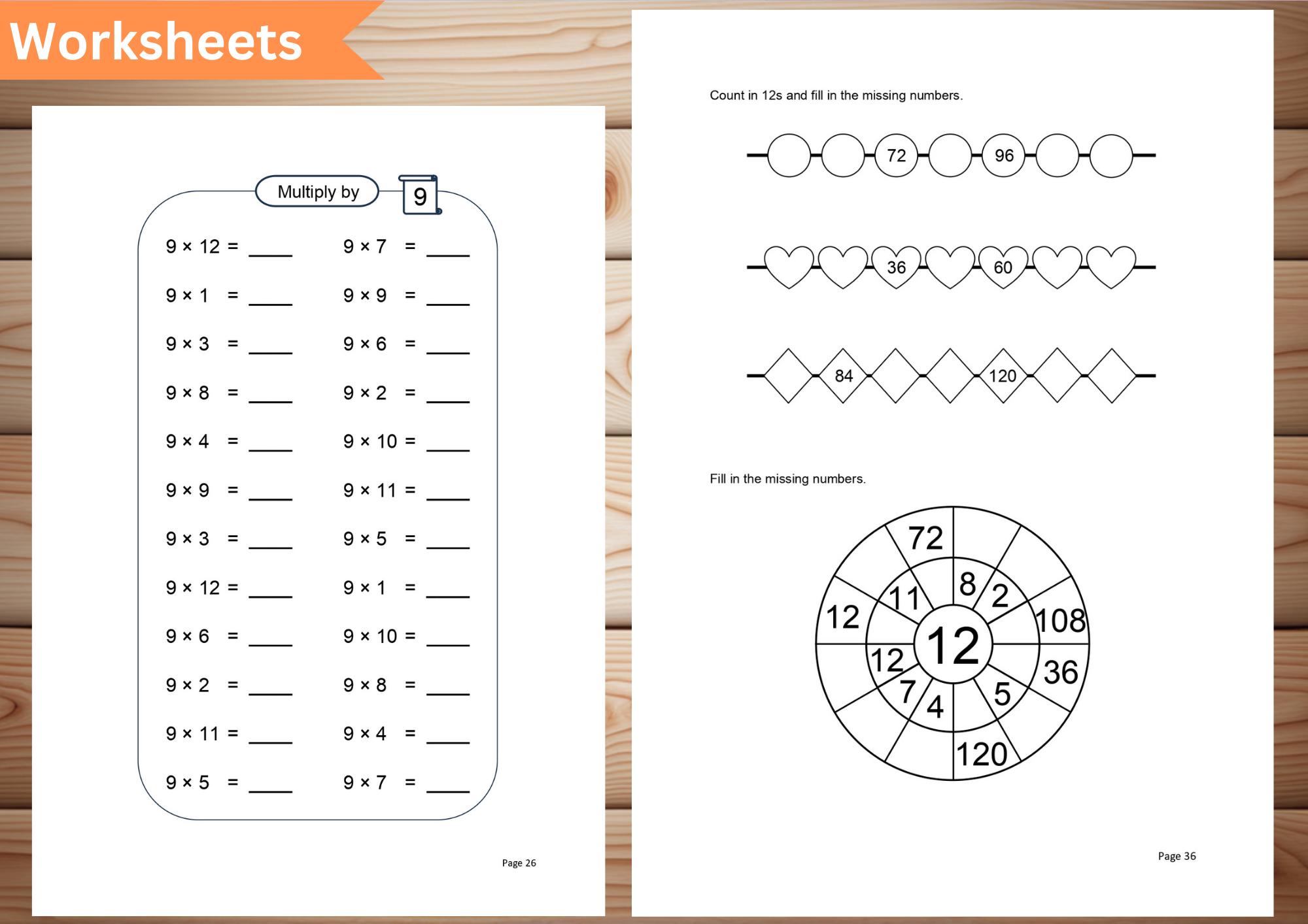 Times Table Printable Worksheet Multiplication Table Number Line Wheel ...