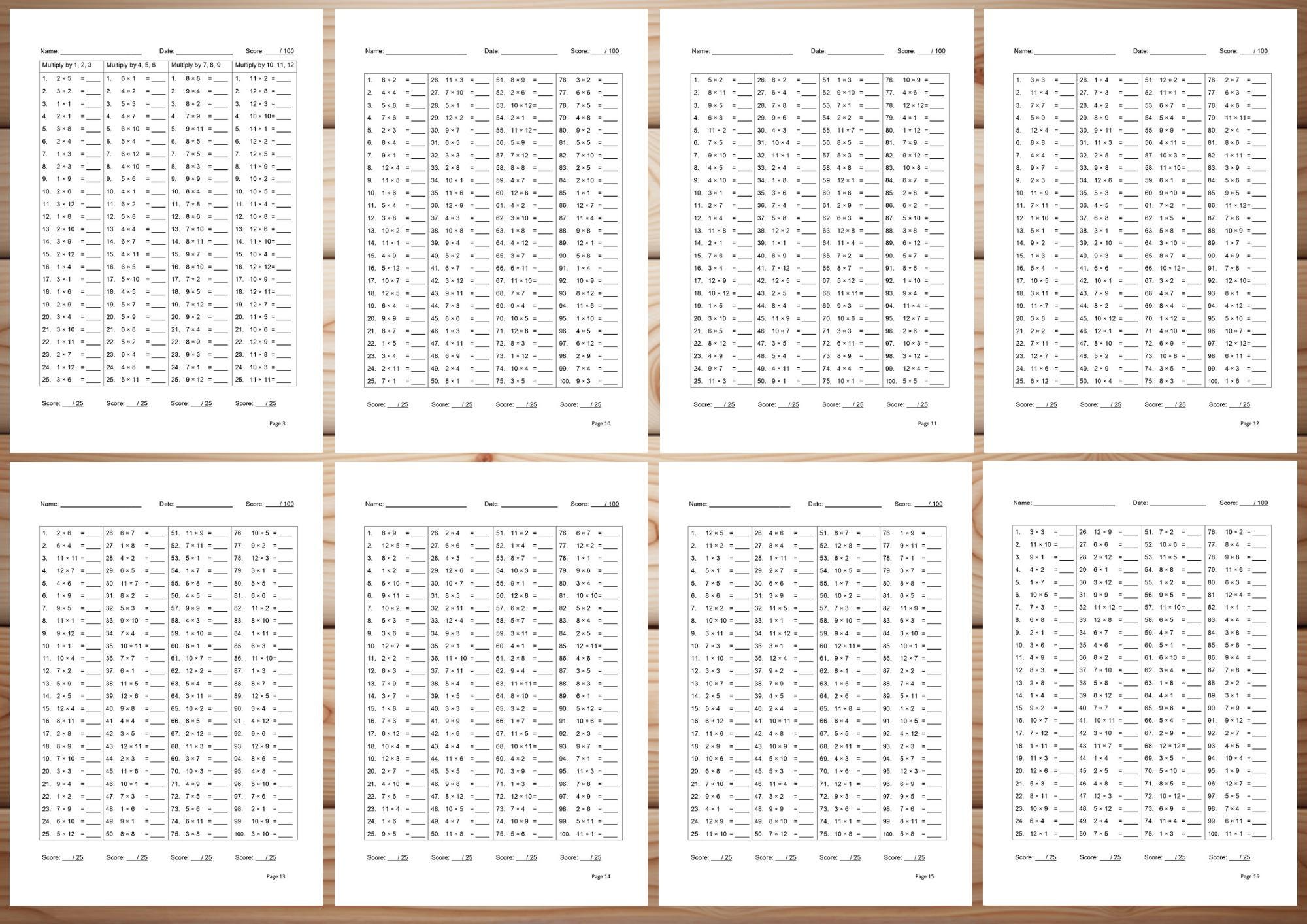 Printable Multiplication Revision Worksheet Tutorial Homeschooling ...