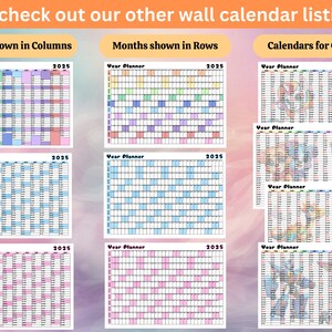 Giant 2025 Wall Planner Printable 2025 Calendar Full Year Wall Calendar ...