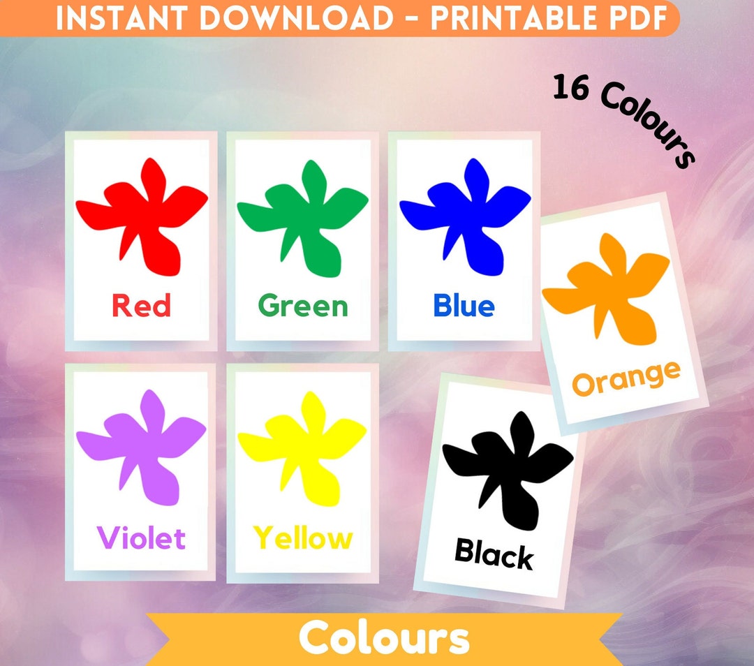 Colour Flash Card Printable Homeschool Colour Learning Flashcard ...