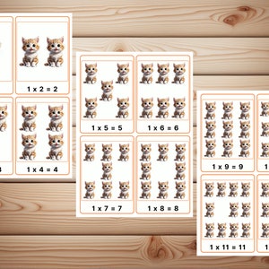 Multiplication Cards for Children Homeschooling Times Tables ...