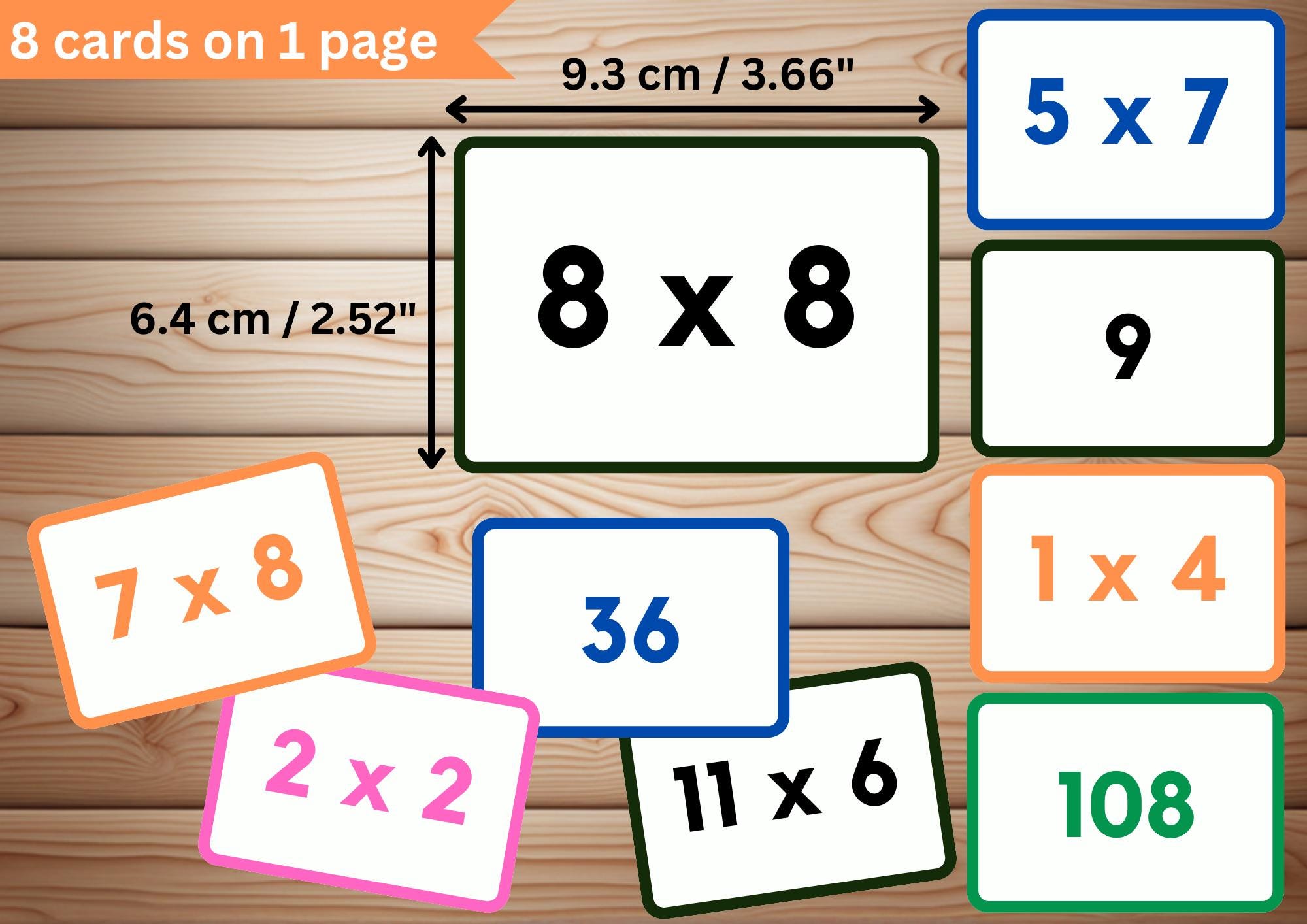 Multiplication Flash Card Printable Division Flash Card Homeschool ...
