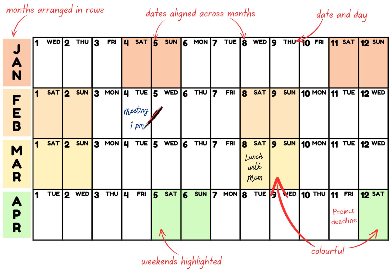 2025 Giant Wall Planner Printable 2025 Calendar Full Year Wall Calendar ...