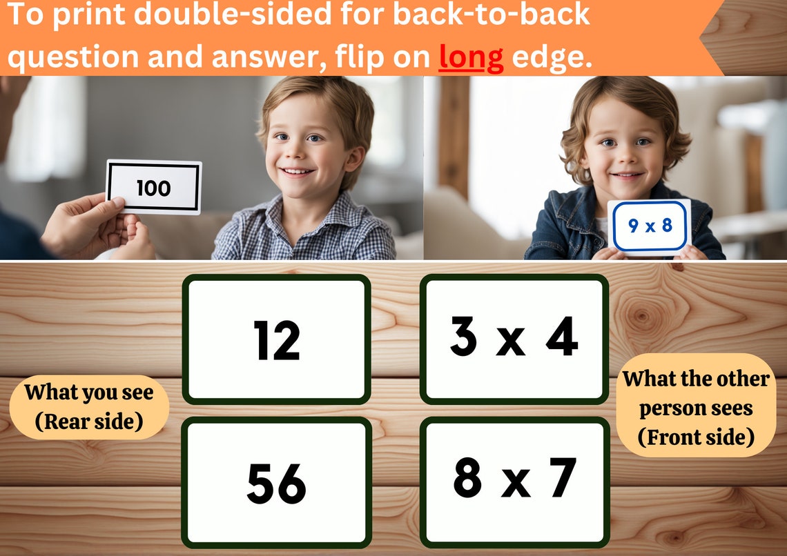 Multiplication Flash Card Printable Multiplication Flashcard Homeschool ...