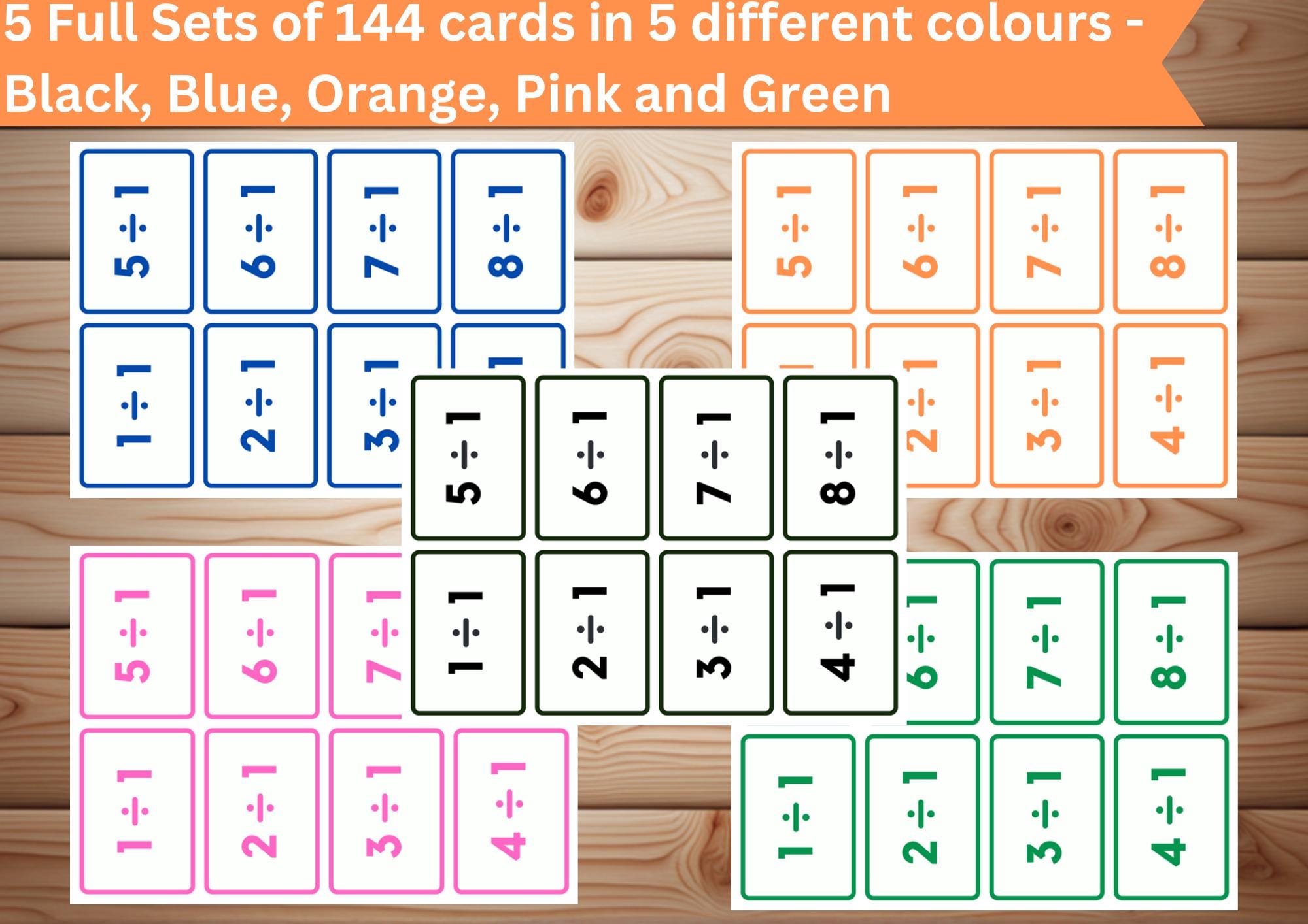 Multiplication Flash Card Printable Division Flash Card Homeschool ...
