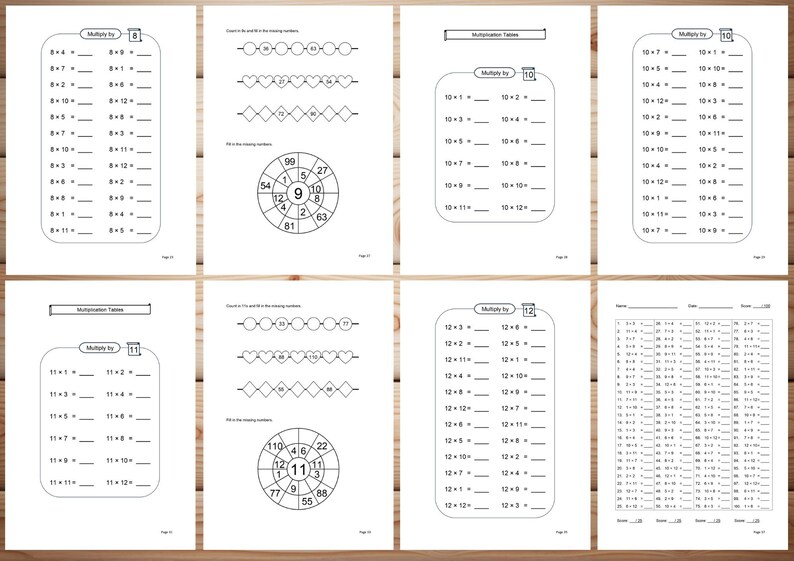 Times Table Printable Worksheet Multiplication Table Number Line Wheel ...