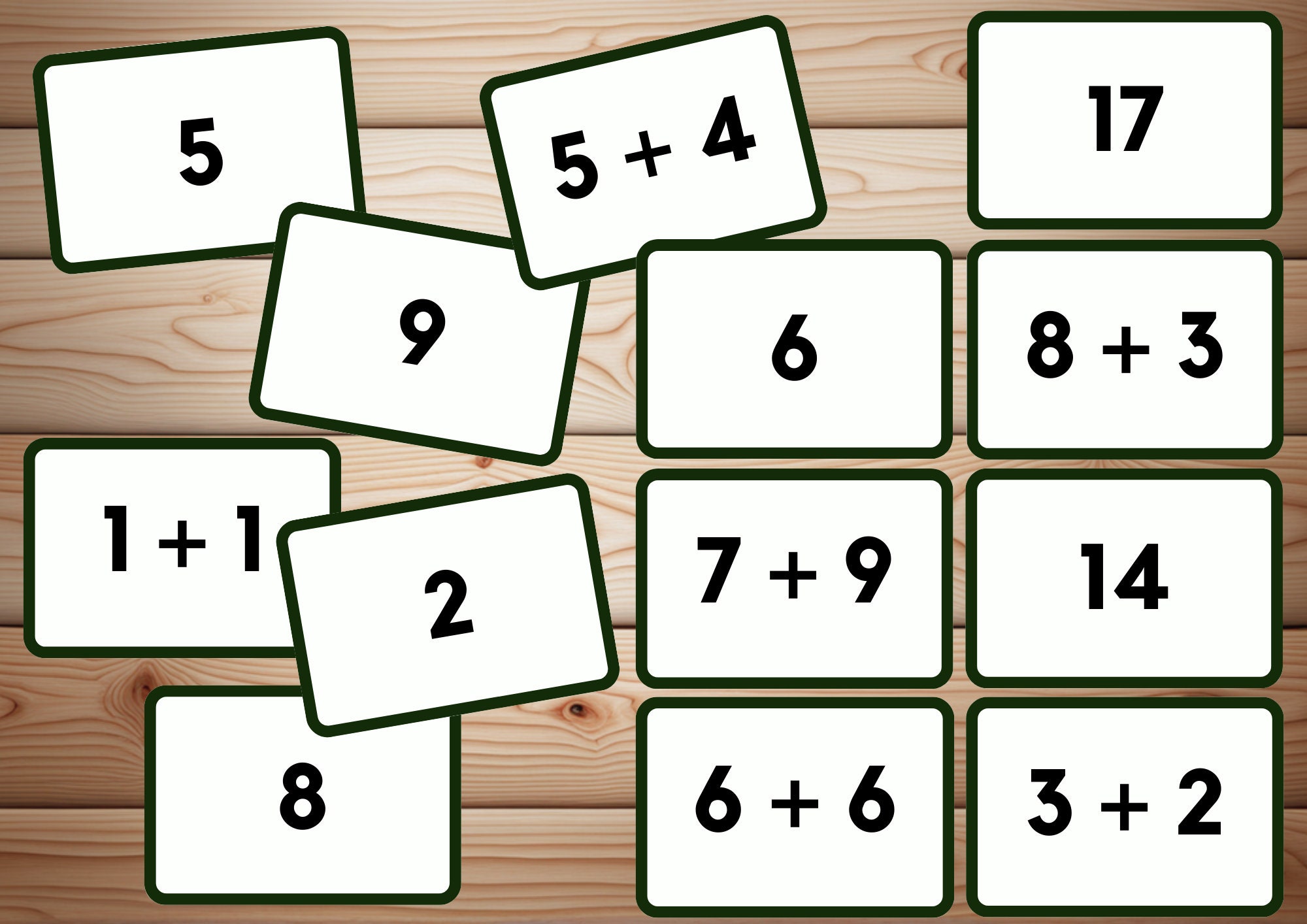 Addition Flash Card Printable Homeschool Flashcard Montessori Toddler ...