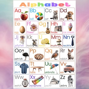 Alphabet Poster Printable Capital Letter Small Letter Educational ...