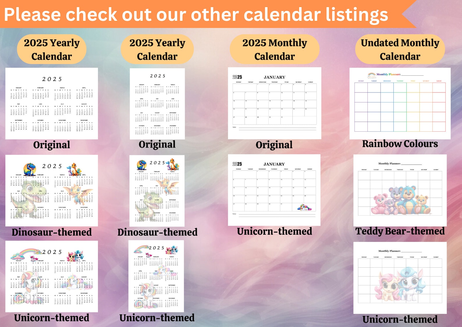 2025 Monthly Calendar Printable Teddy Monthly Planner 2025 Fillable ...