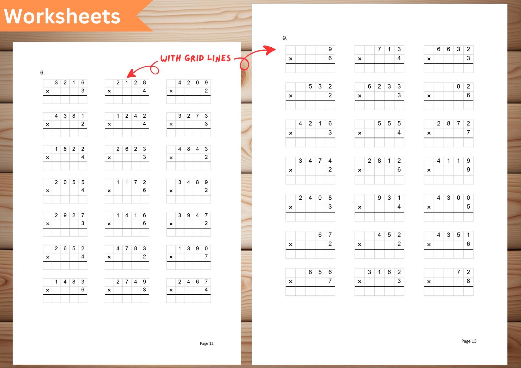 Printable Multiplication With Regrouping Practice Tutorial Worksheets ...