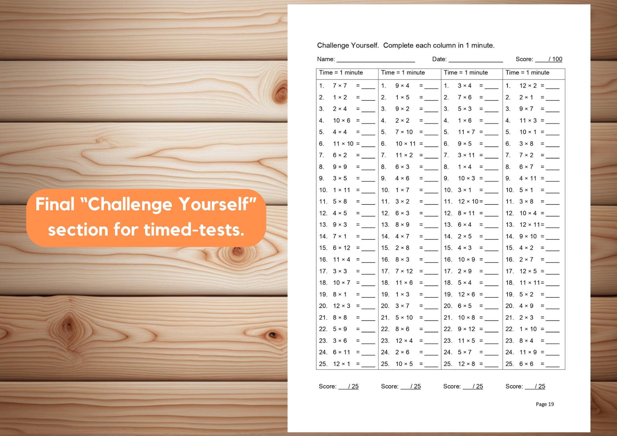Printable Multiplication Revision Worksheet Tutorial Homeschooling ...