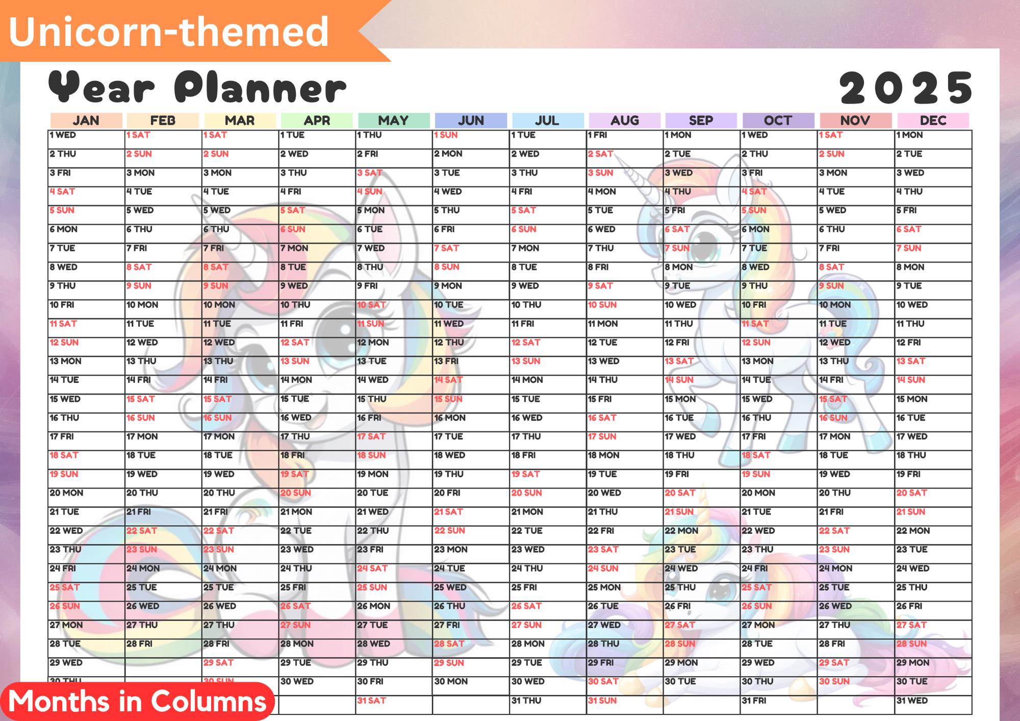 2025 Wall Calendar for Children 2025 Giant Wall Planner Physical Full ...