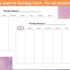 Weekly Planner Undated Printable Blank Weekly Calendar Fillable ...