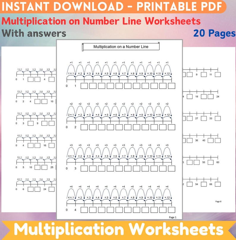Multiplication on Number Line Worksheet Test Printable Homeschooling ...