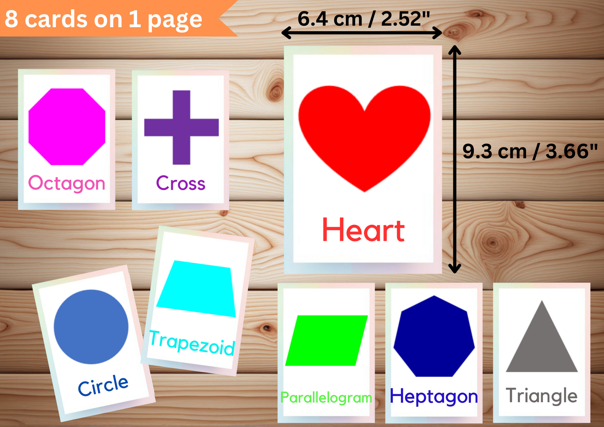 Shape Flash Card Printable Homeschool Learning Shape Flashcard ...