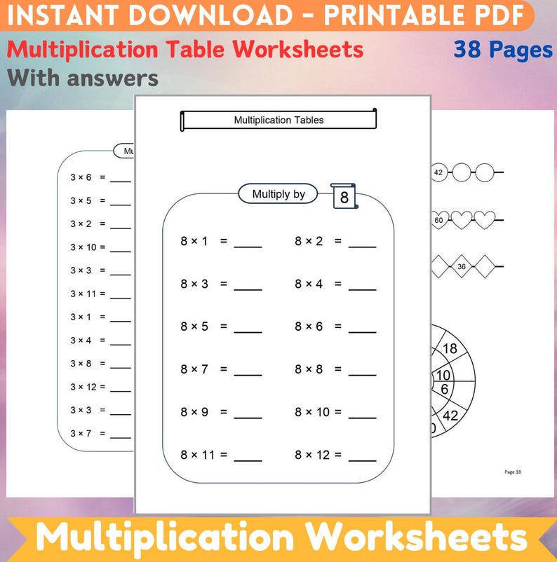 Times Table Printable Worksheet Multiplication Table Number Line Wheel ...