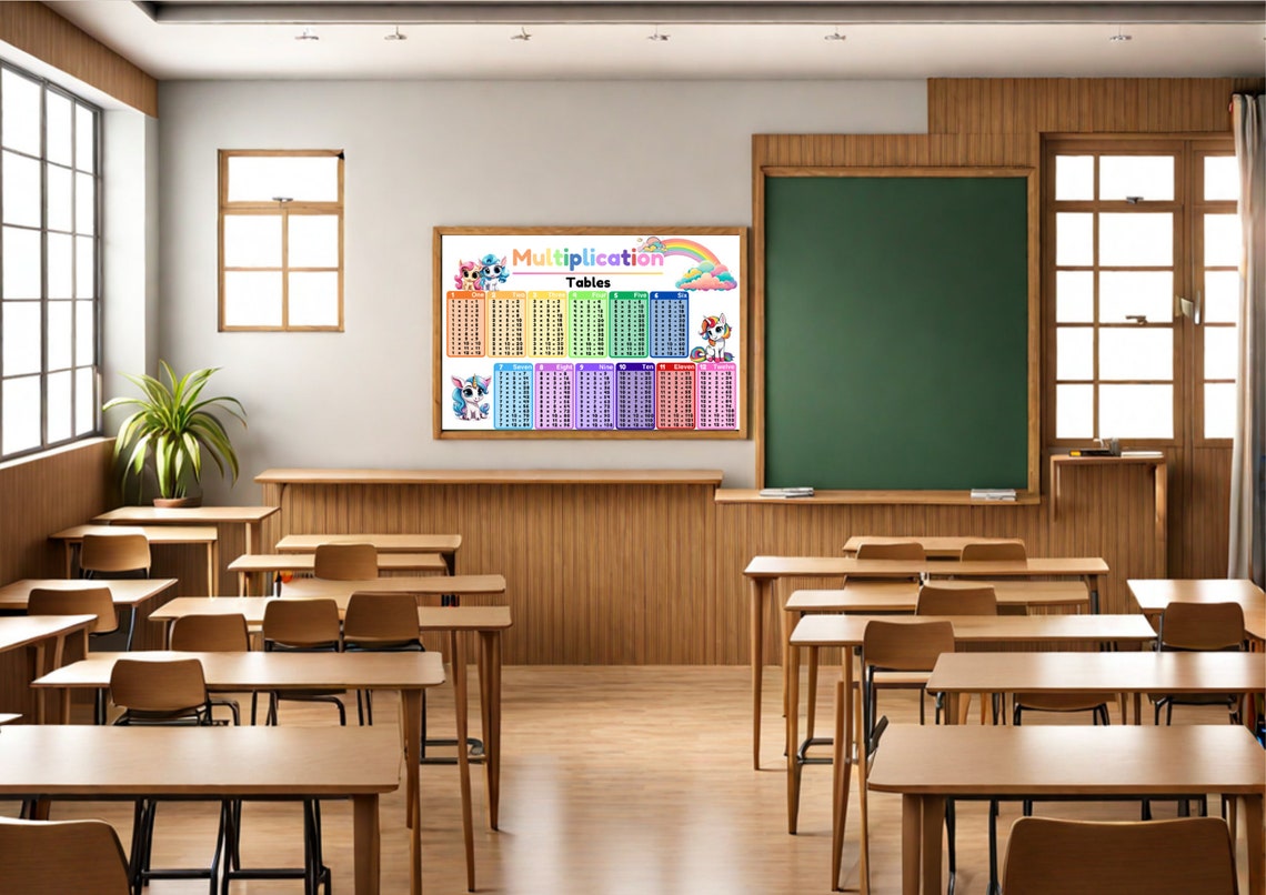 Preschool Multiplication Table Printable Times Table Poster Nursery ...