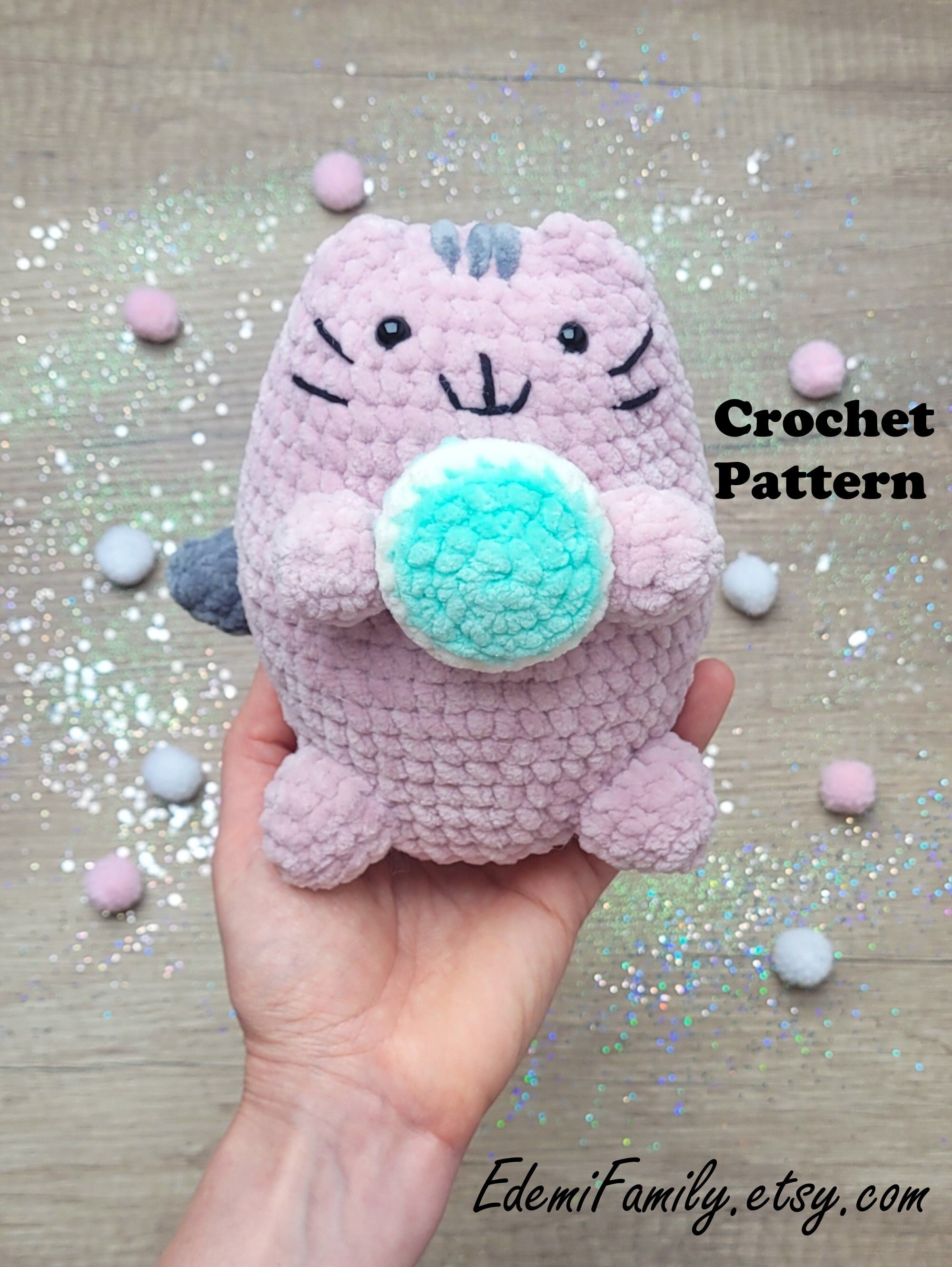 Crochet PATTERN Cat Amigurumi Fat Fluffy Kitten With Macaron - Etsy
