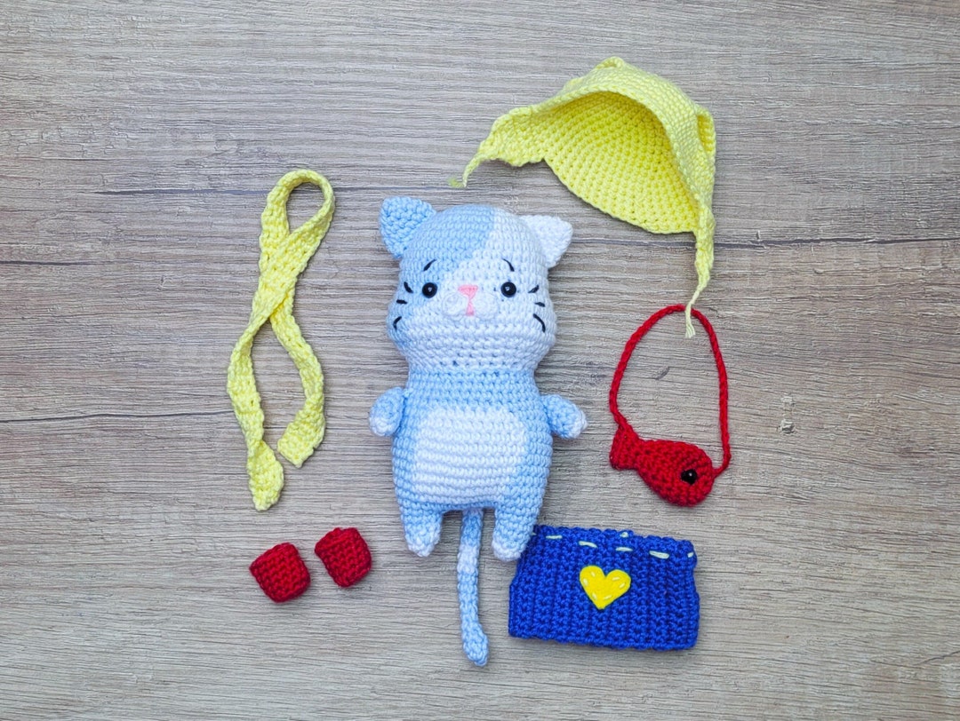 Cat in Boots Amigurumi Crochet Pattern: Kitten Doll With Accessories ...