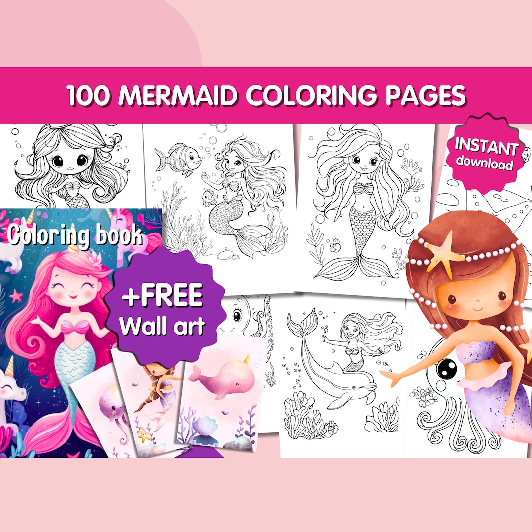 100 Printable Coloring Pages for Kids Mermaid Coloring Pages to Print ...